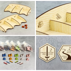 Settlers Game Custom Wood Board, Pieces & Box - Etsy