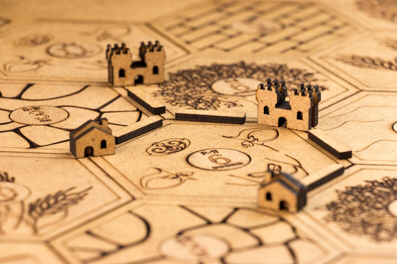 Paint Your Custom Settlers Wood Game Board Pieces & Box 2-4 - Etsy