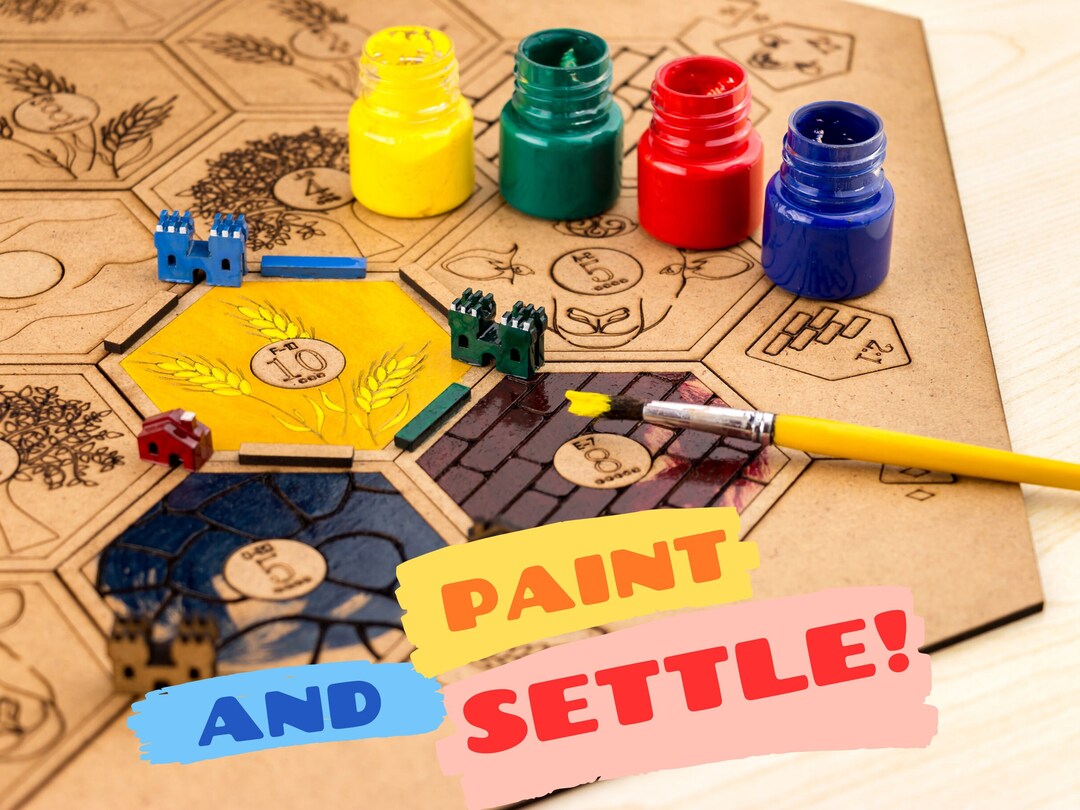 Paint Your Custom Settlers Wood Game Board, Pieces & Box - Etsy