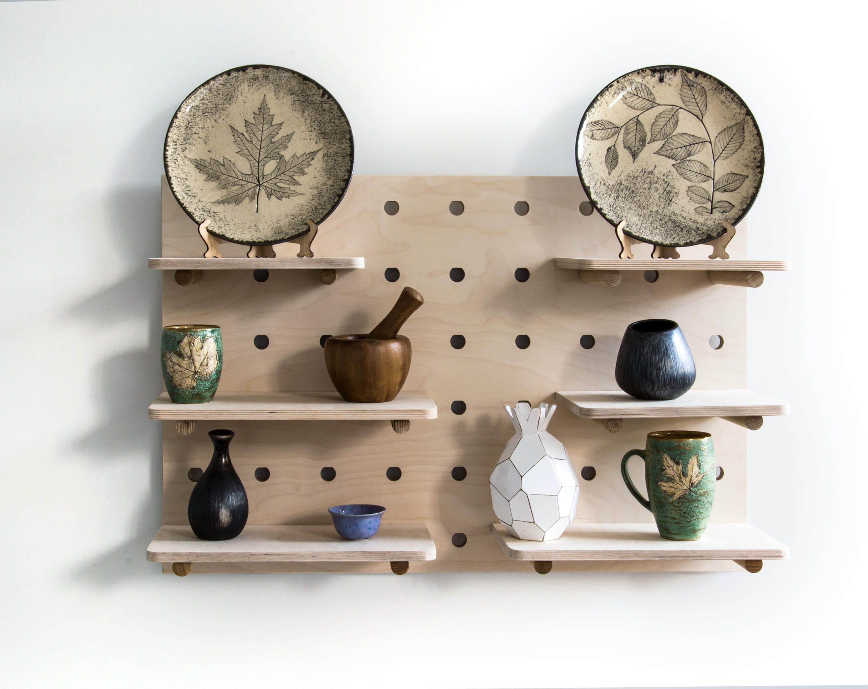Pegboard Shelf Handmade Wooden Pegboard Wall Panel for Shelf Wood Board ...