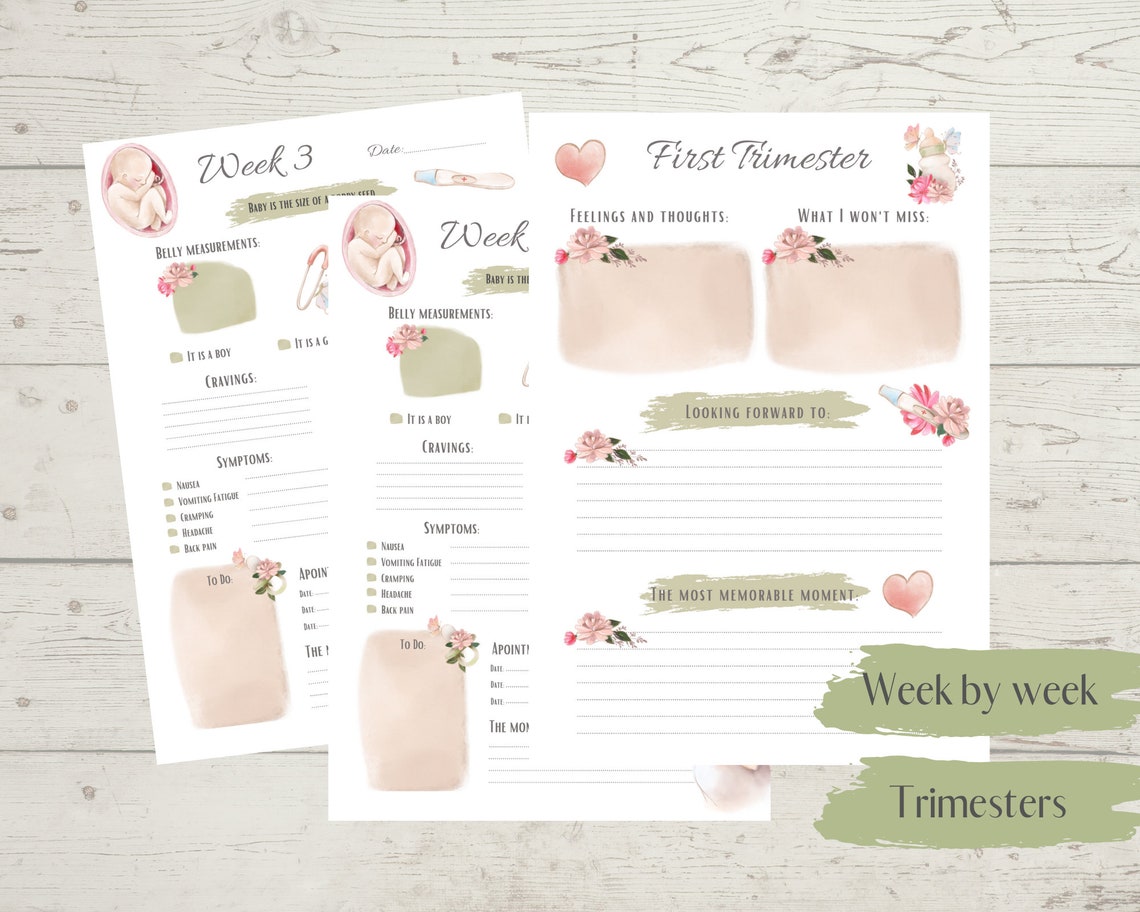 Printable Pregnancy Journal & Memory Book New Mother Gift, Mom to Be ...