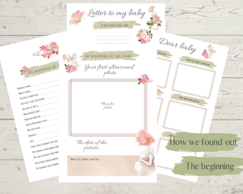 Printable Pregnancy Journal & Memory Book New Mother Gift, Mom to Be ...