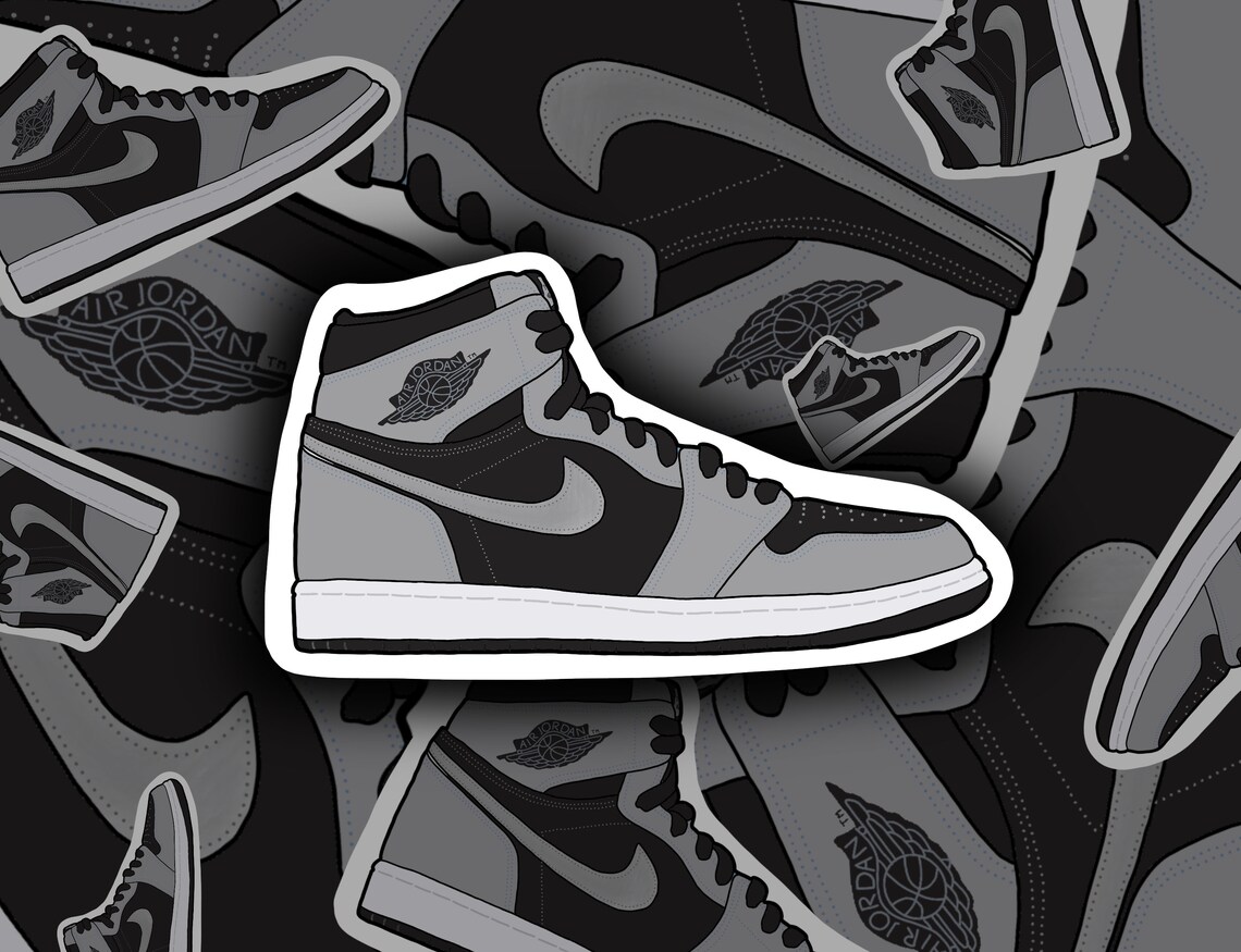 Jordan 1 Retro High Shadow 2.0 Shoe Custom Vinyl Sticker | Etsy