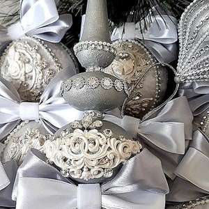 Handmade Xmas Ornaments Christmas Baubles Xmas Tree Decor Rhinestone ...