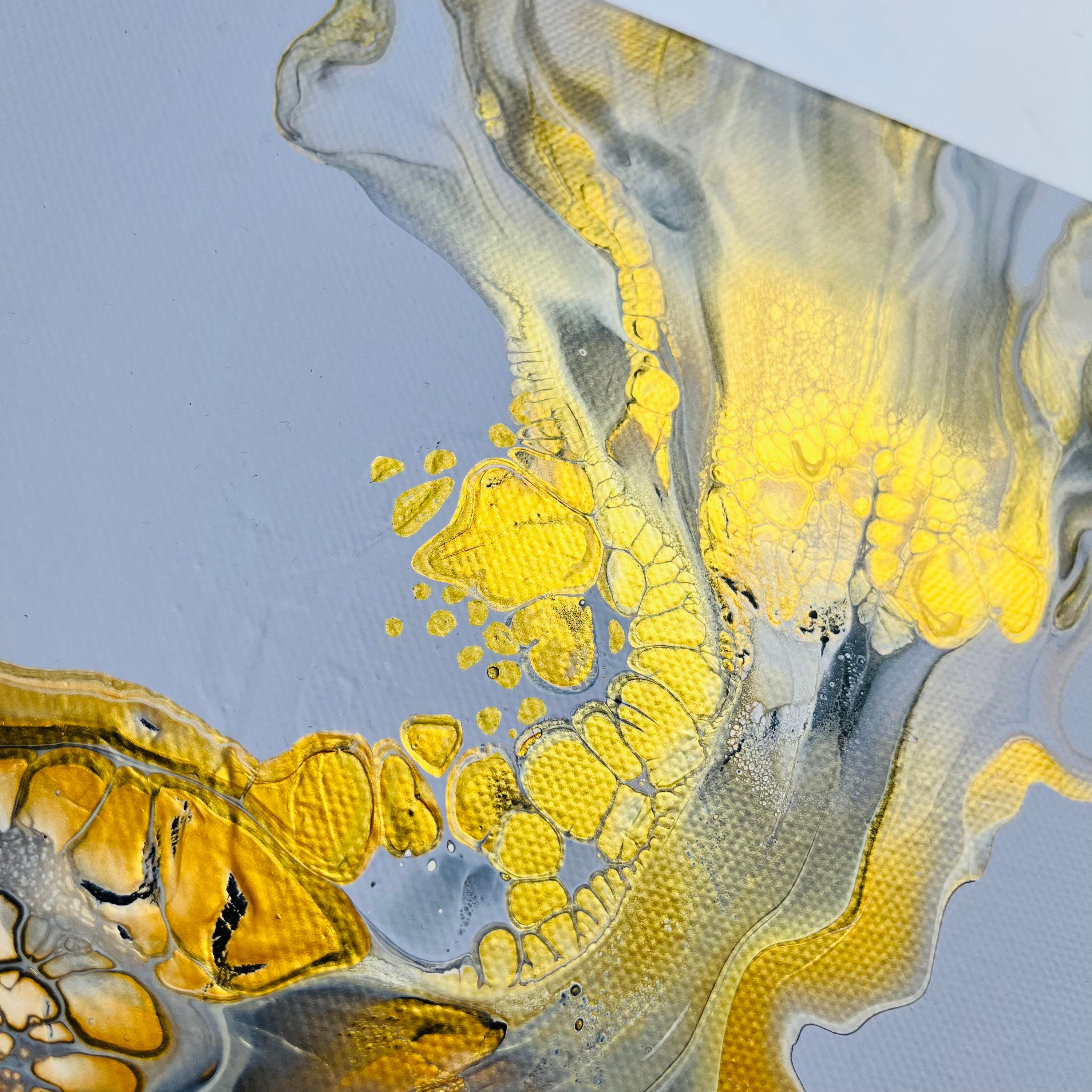 Delicate Acrylic Painting. Dutch Pour 20x20cm - Etsy