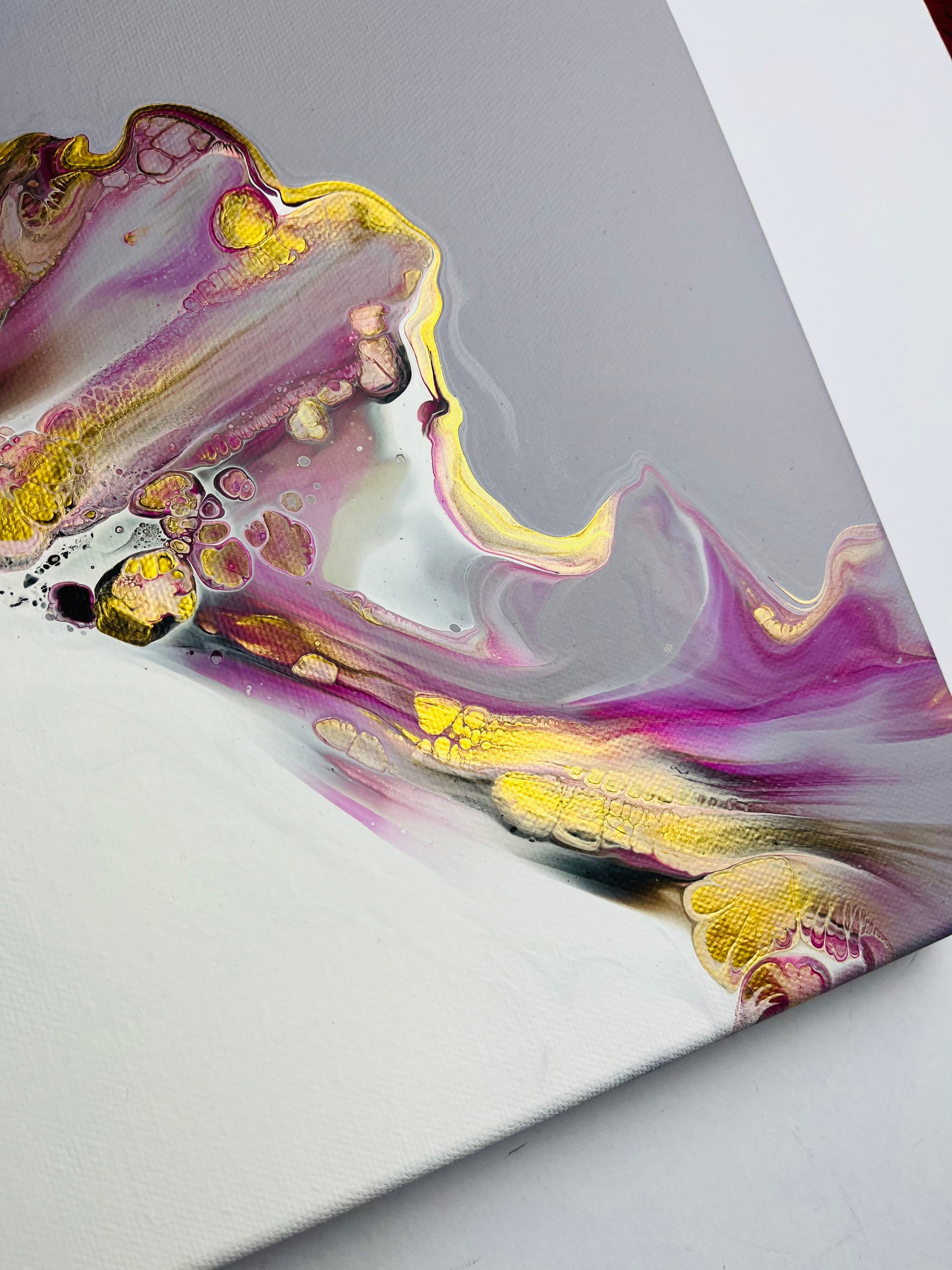 Pink Dutch Pour.blush Pink Wall Art. Acrylic Painting.abstract Canvas ...