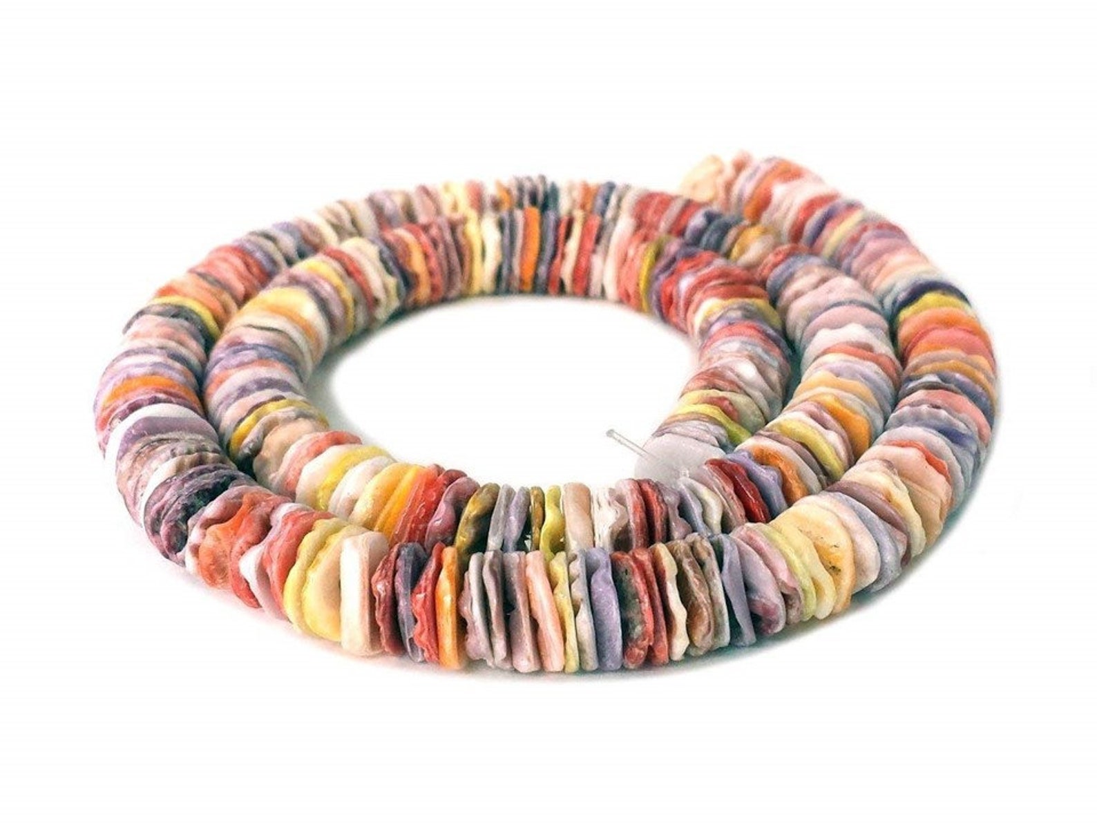 Natural Pectin Shell Multicolour Heishi Beads 16 Inch Strand | Etsy