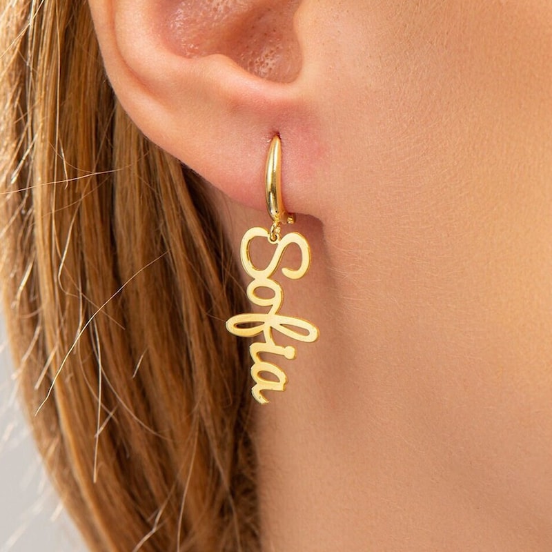 Name Hoop Earrings - Etsy