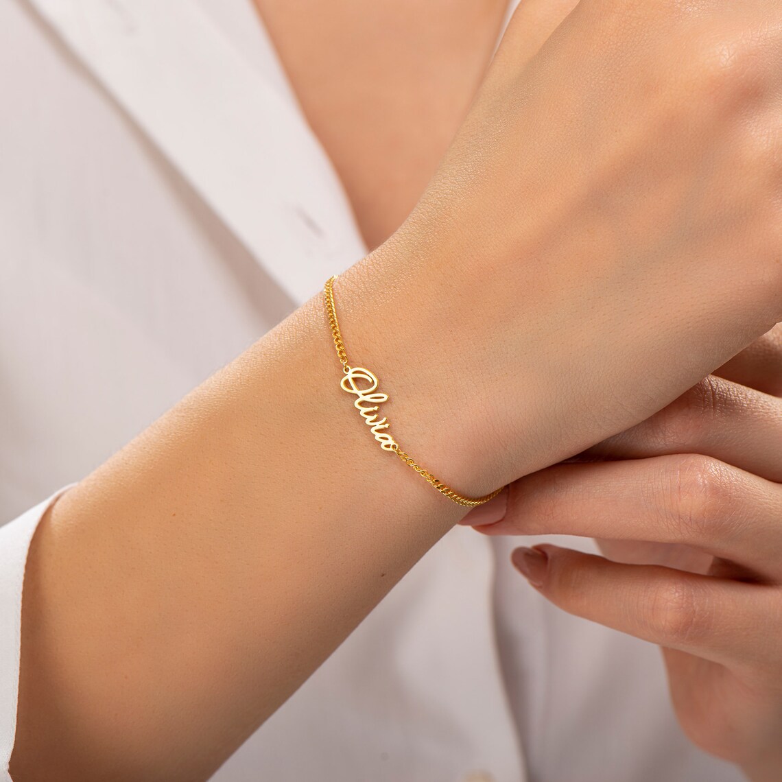 Name Bracelet Gold Name Bracelet Dainty Gold Name Bracelet - Etsy