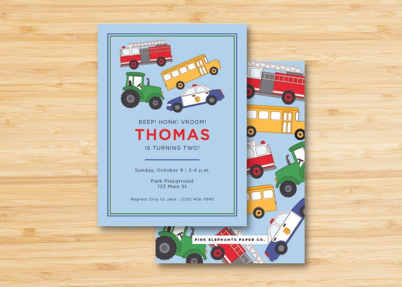 Transportation Party Invitation - Etsy