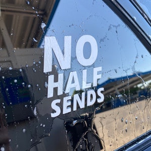 NO HALF SENDS 2 Stickers Desired Text Vinyl Sticker Car - Etsy