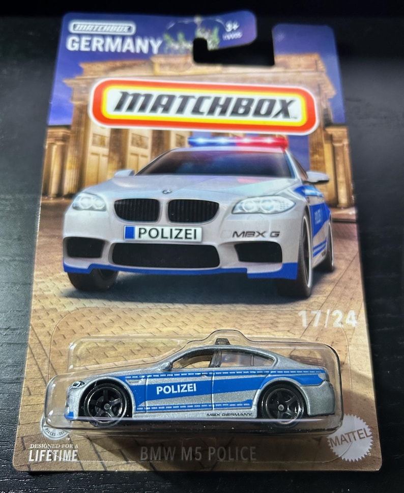 Matchbox BMW M5 Police-silver With Black Interior-german Police-long ...
