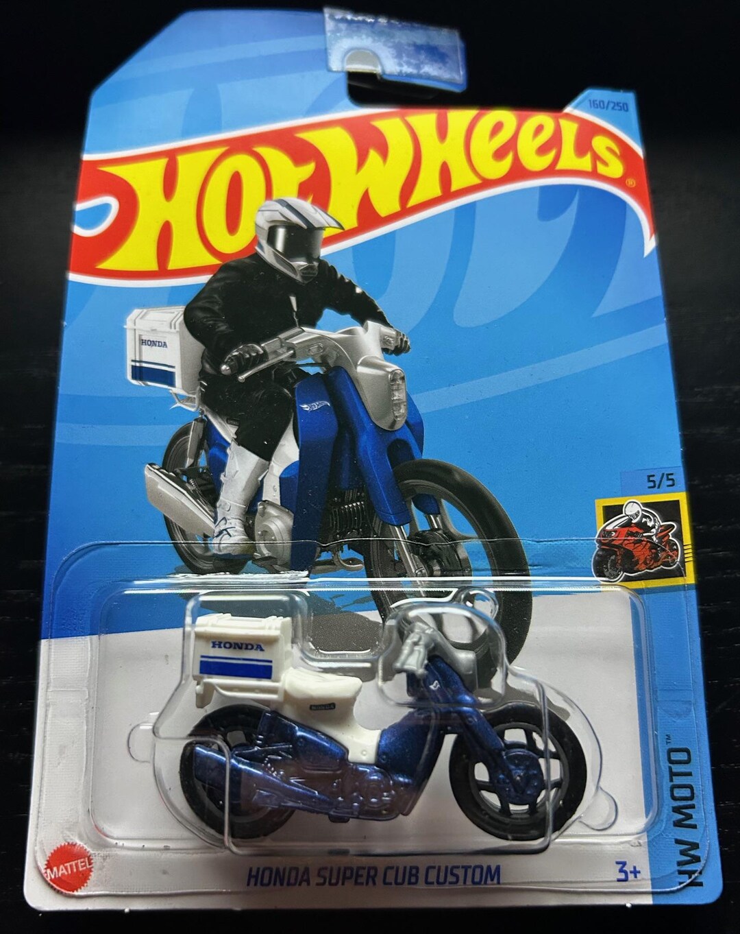Hot Wheels Honda Super Cub Custom-blue and White-long Card-hard to Find ...