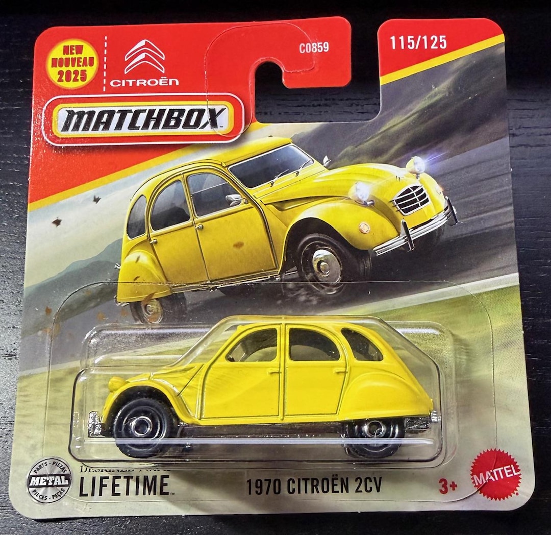 Matchbox 1970 Citroen 2cv-yellow With Black Interior-short Card-hard to ...