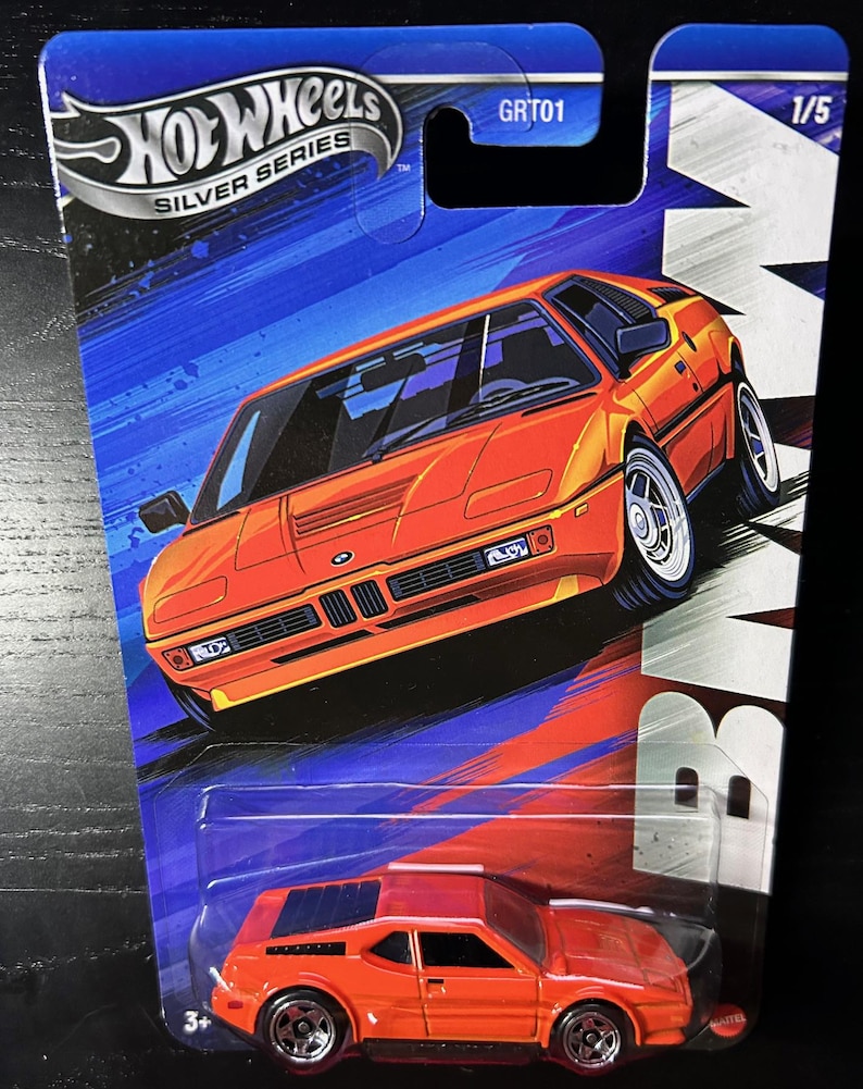 Hot Wheels 1982 BMW M1- Orange With Black Interior-silver Series-1/64th ...