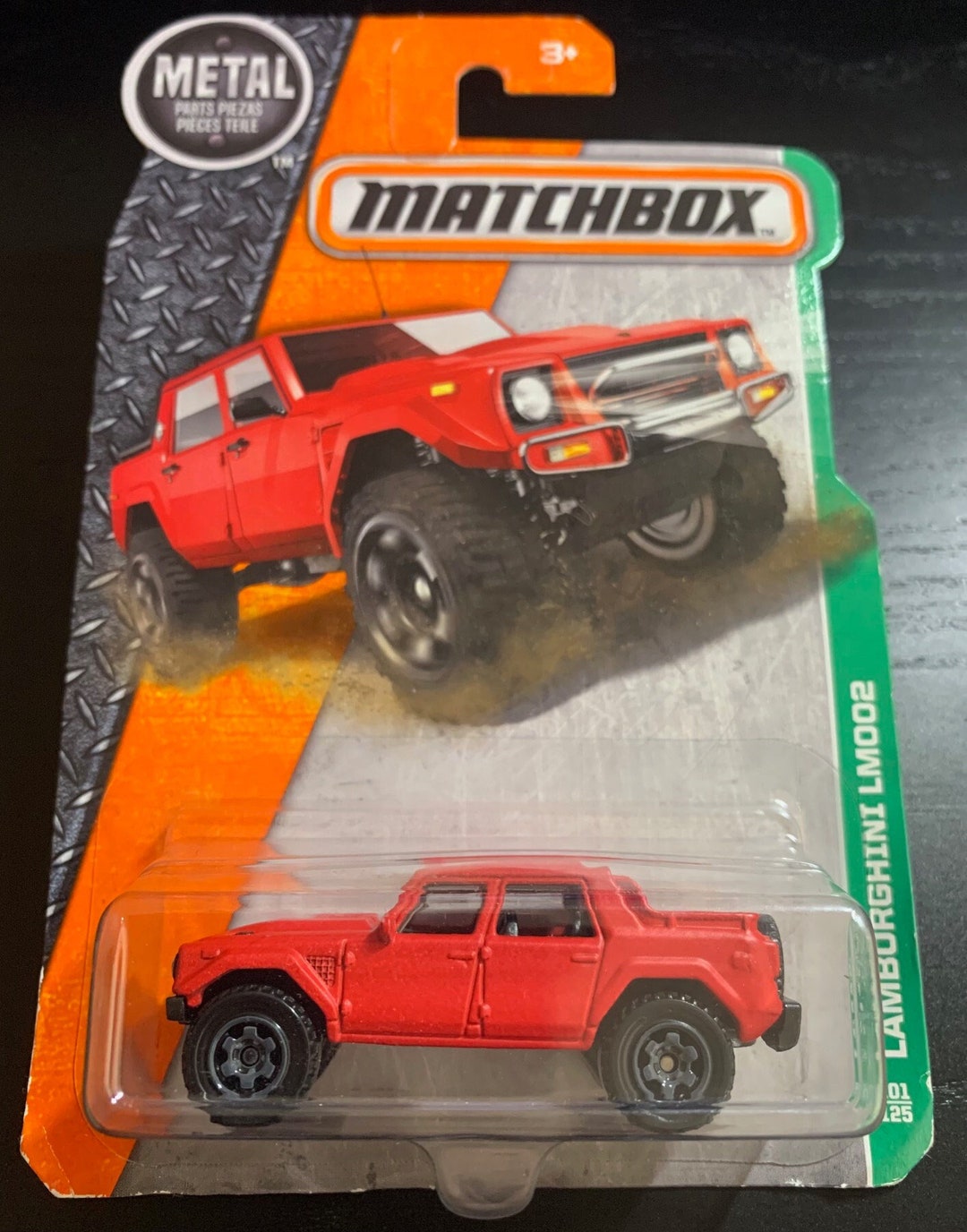 Matchbox Lamborghini Lm002-matte Red With Black Wheels-mbx Metal Long ...