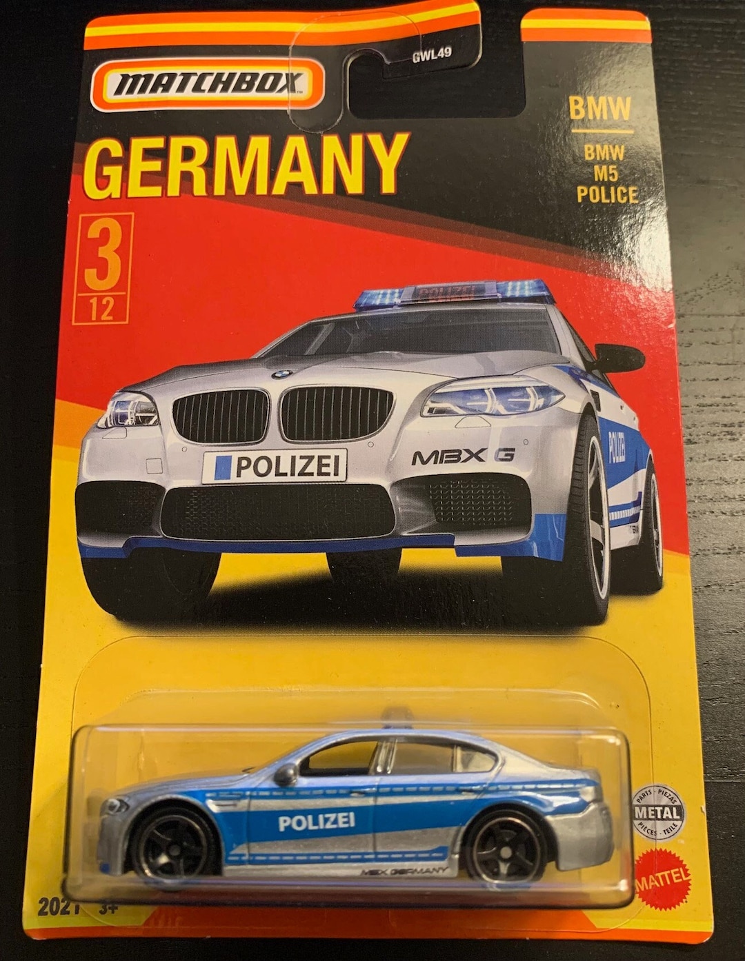 Matchbox BMW M5 Police-silver With Black Interior-german Police-long ...