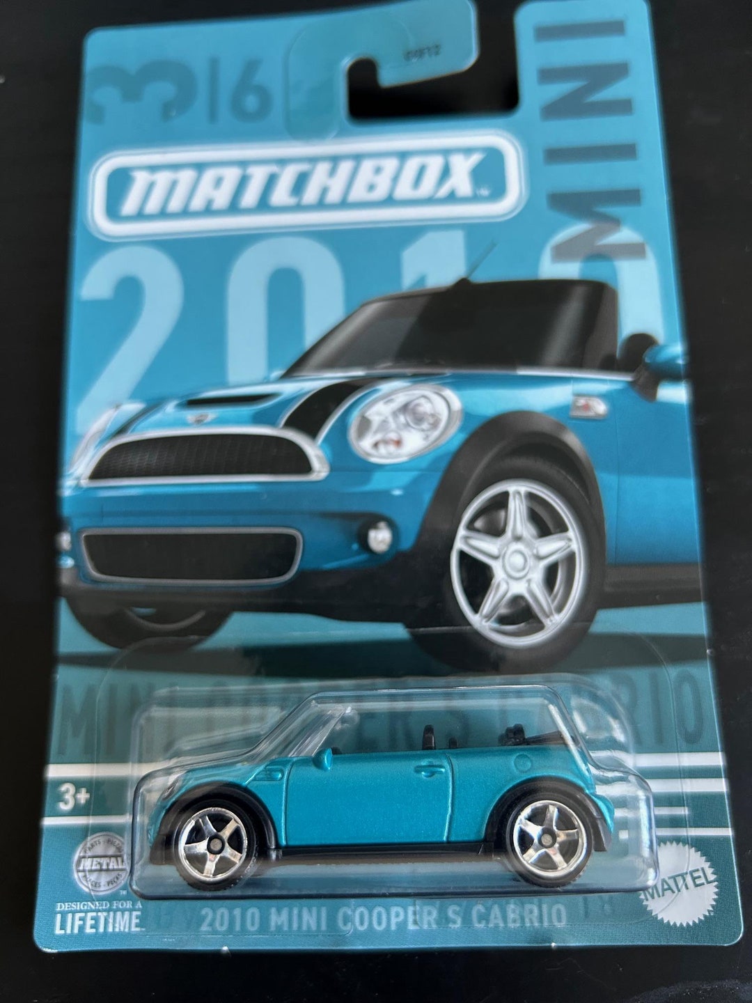 Matchbox 2010 Mini Cooper S Cabrio-convertible-blue/teal With Black ...