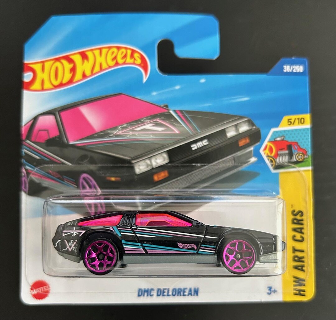 Hot Wheels DMC Delorean-black With Pink Windows-short Card-hard to Find ...