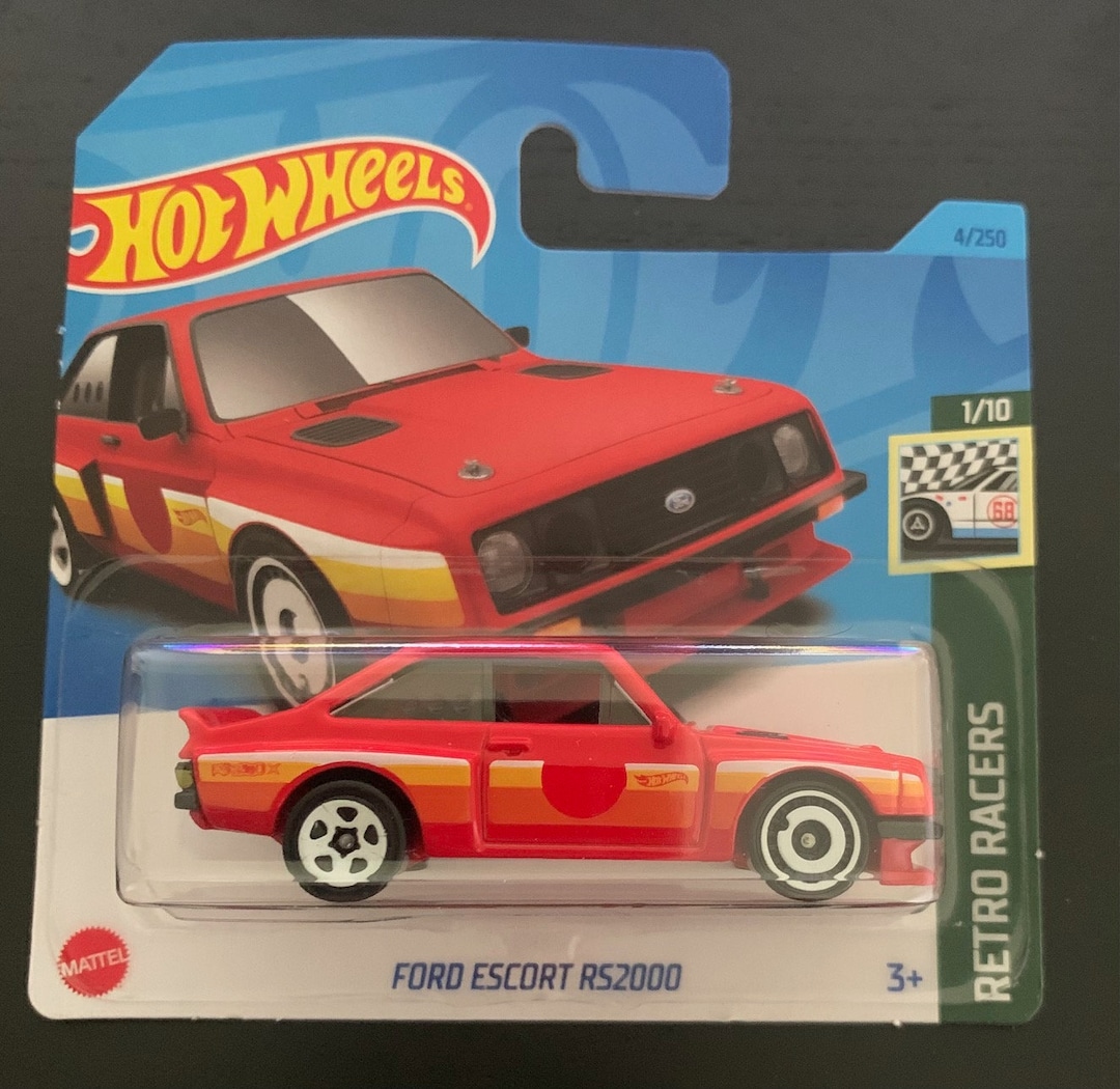 Hot Wheels Ford Escort RS2000- Red With Black Interior-short Card -hard ...