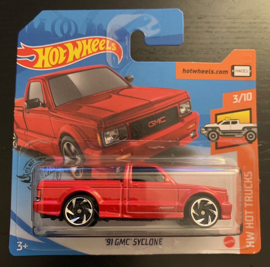 Hot Wheels 1991 GMC Syclone-red With Black Interior-short Card-hw Hot ...