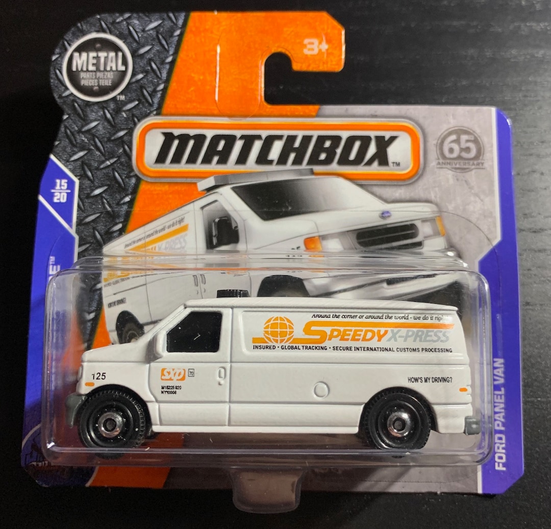 Matchbox Ford Panel Van-white With Black Wheels-short Card -hard to ...