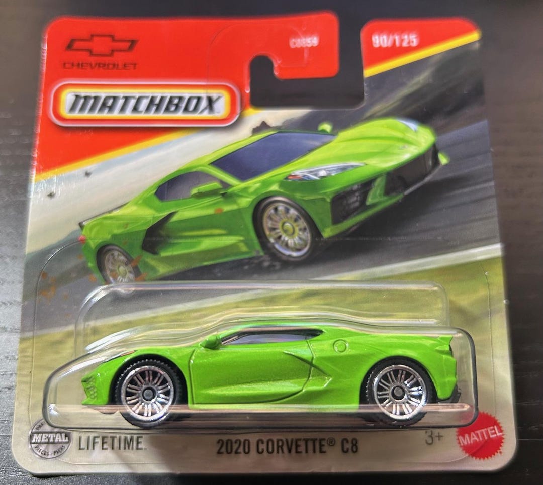 Matchbox 2020 Chevrolet Corvette C8-green With Black Interior-short ...