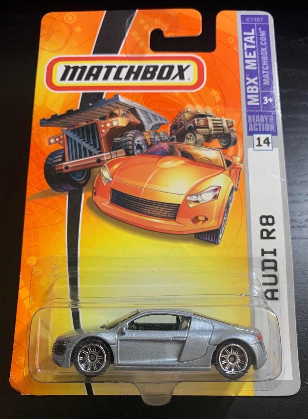 Matchbox Audi R8-silver With Black Interior-2007 MBX Metal-long Card ...