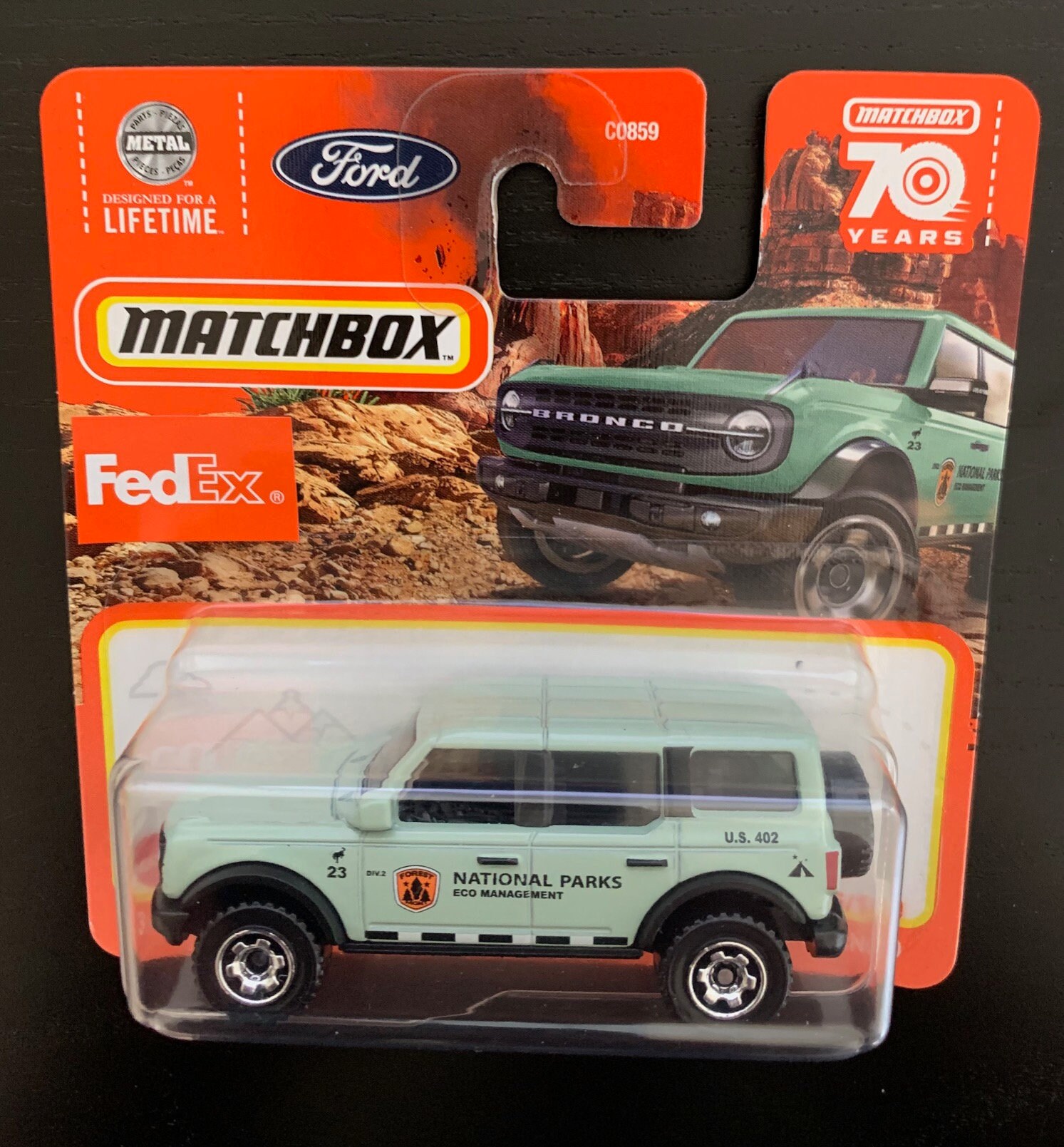 Matchbox 2021 Ford Bronco-green With Black Interior-national Parks ...