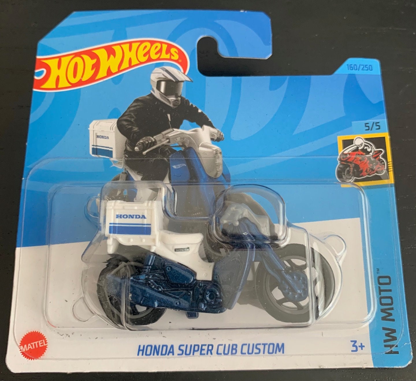 Hot Wheels Honda Super Cub Custom-blue and White-short Card-hard to ...