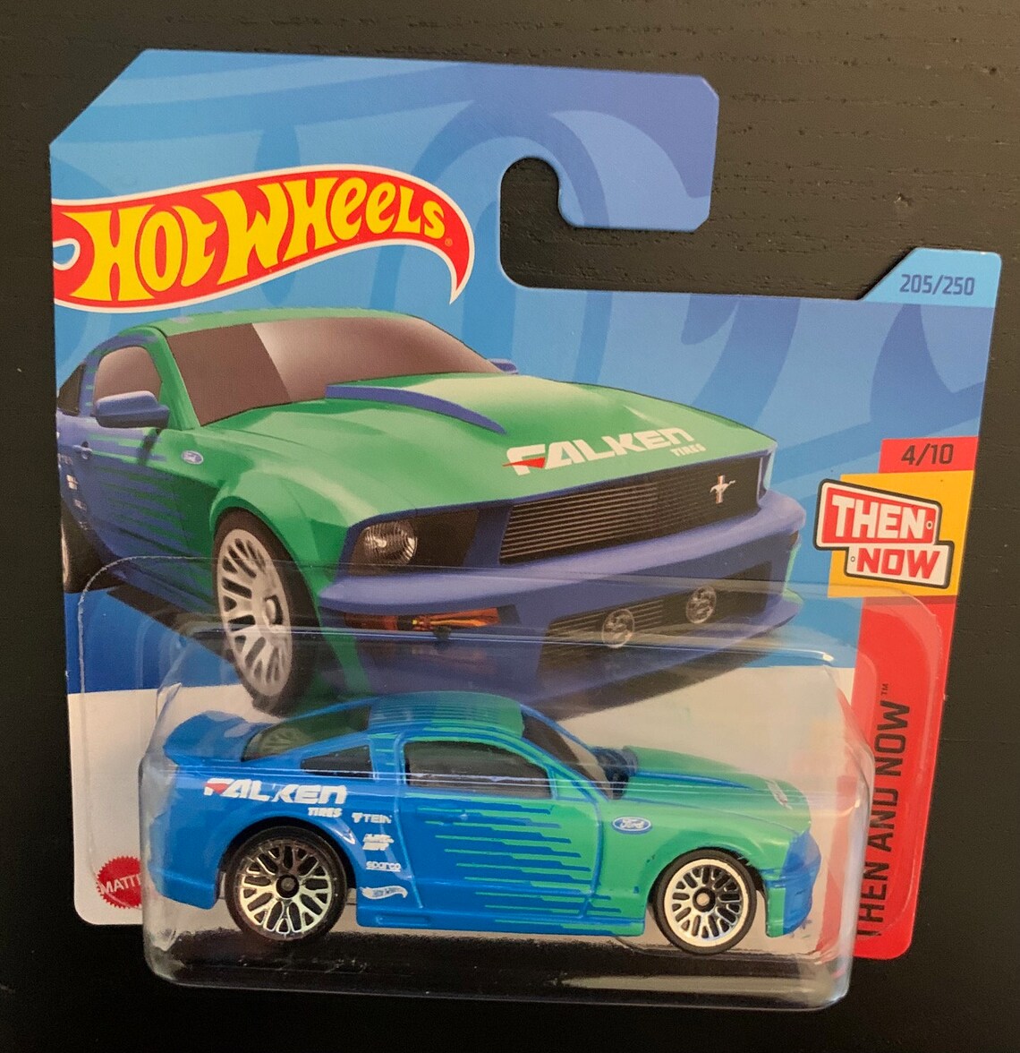 Hot Wheels 2007 Ford Mustang-blue/green Falken Graphics-short Card-hard ...