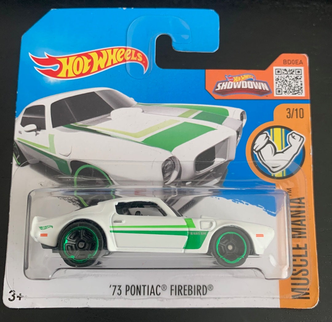 Hot Wheels 1973 Pontiac Firebird-white With Green Stripes-short Card ...