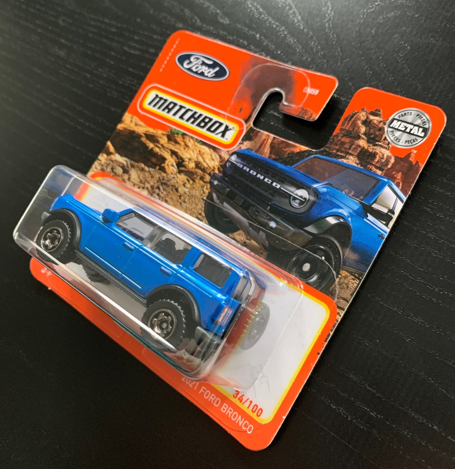 Matchbox 2021 Ford Bronco-blue With Black Interior-short Card -hard to ...
