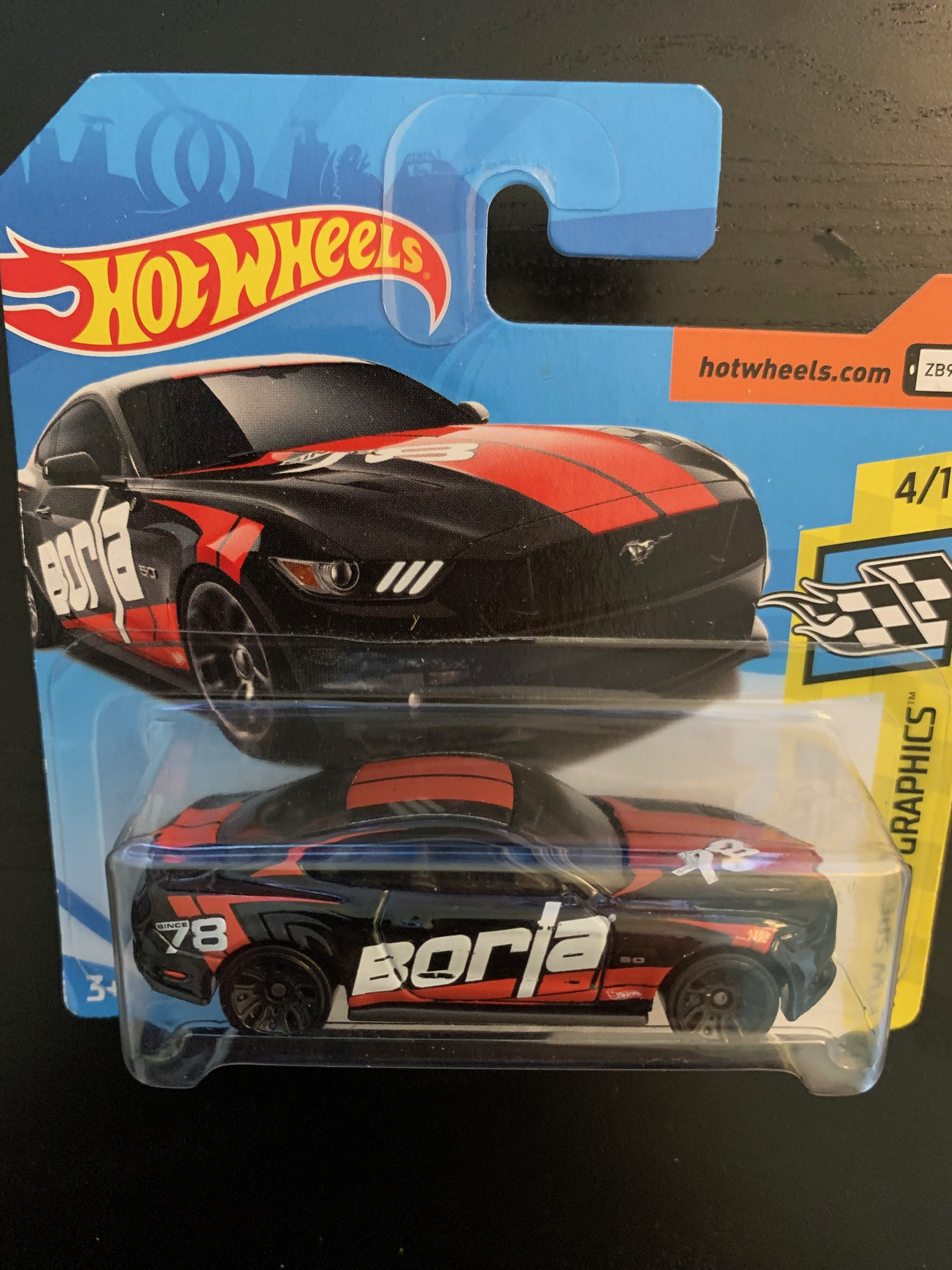 Hot Wheels 2015 Ford Mustang Gt-black With Red Stripes-short Card-hard ...