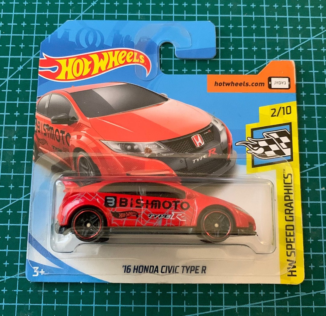 Hot Wheels 2016 Honda Civic Type R-red With Black Wheels-short Card ...
