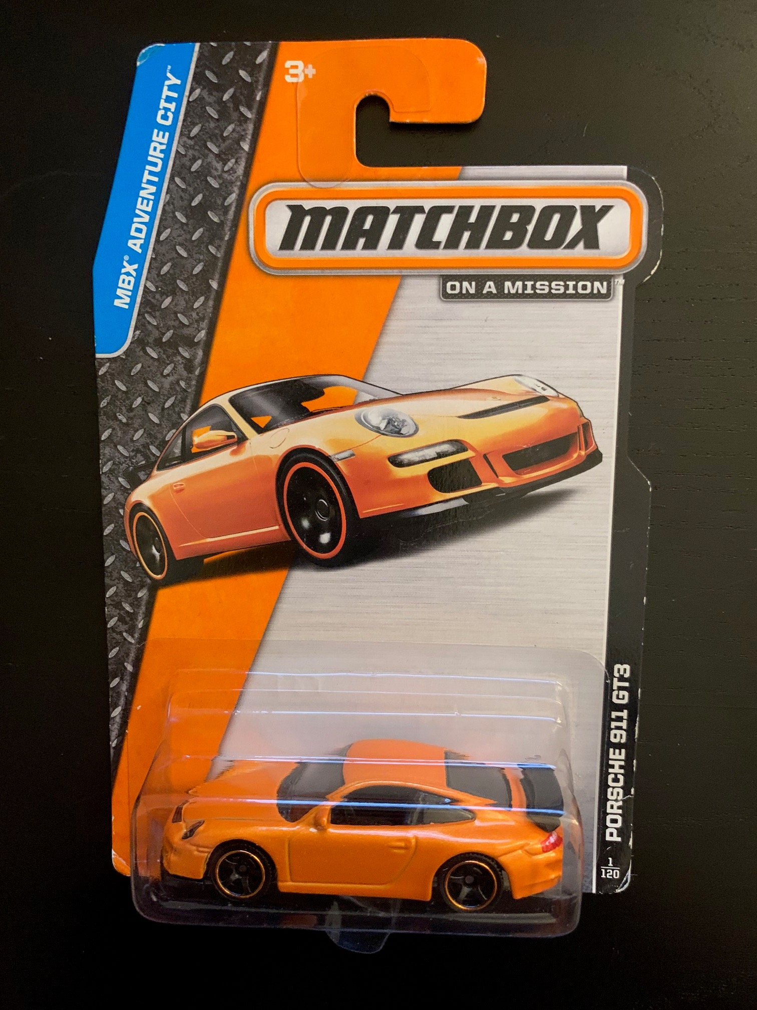 Matchbox Porsche 911 Gt3-orange With Black Wheels-long Card-hard to ...