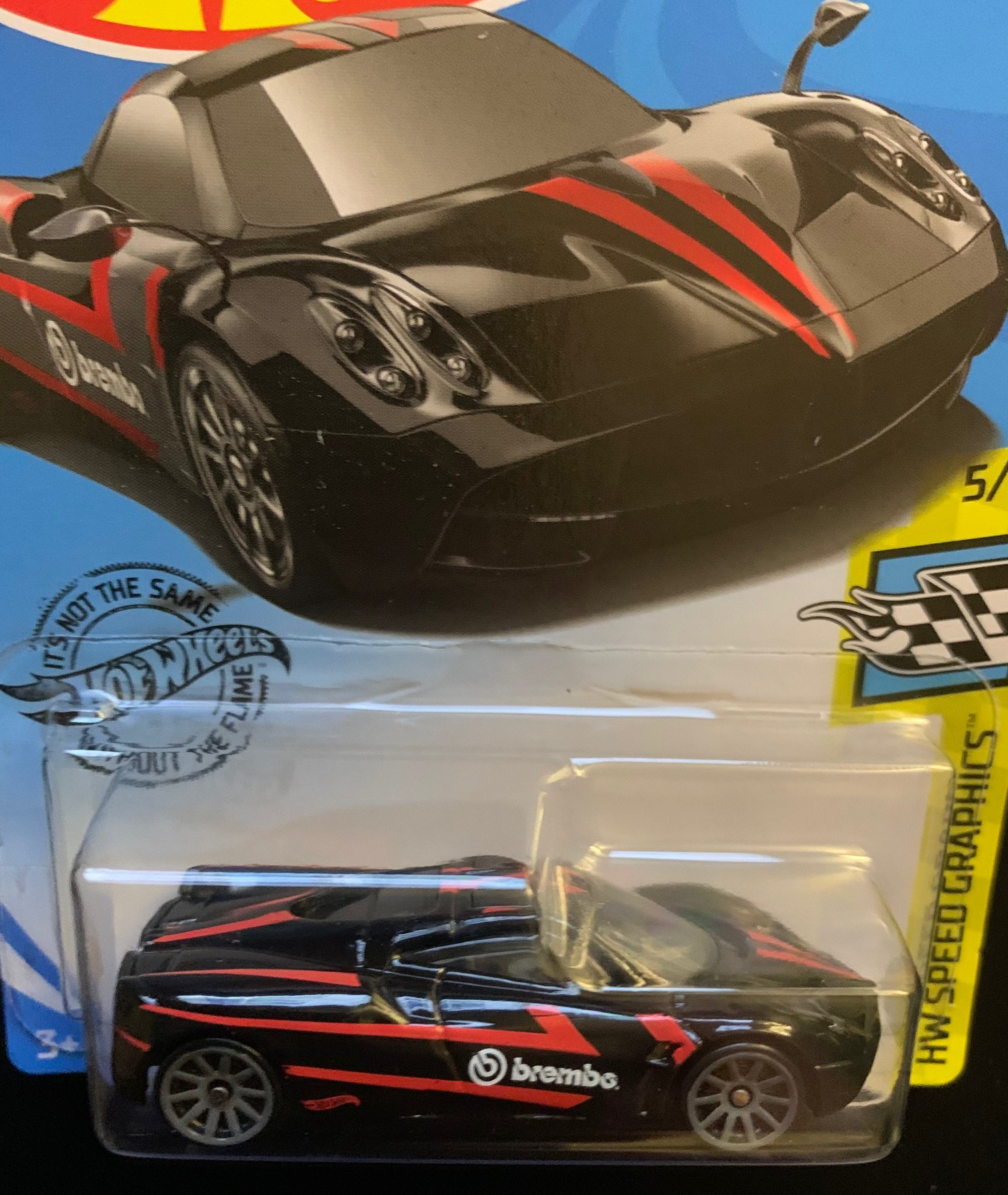 Hot Wheels Pagani Huayra-black With Brembo Decal Long Card-hw Speed ...