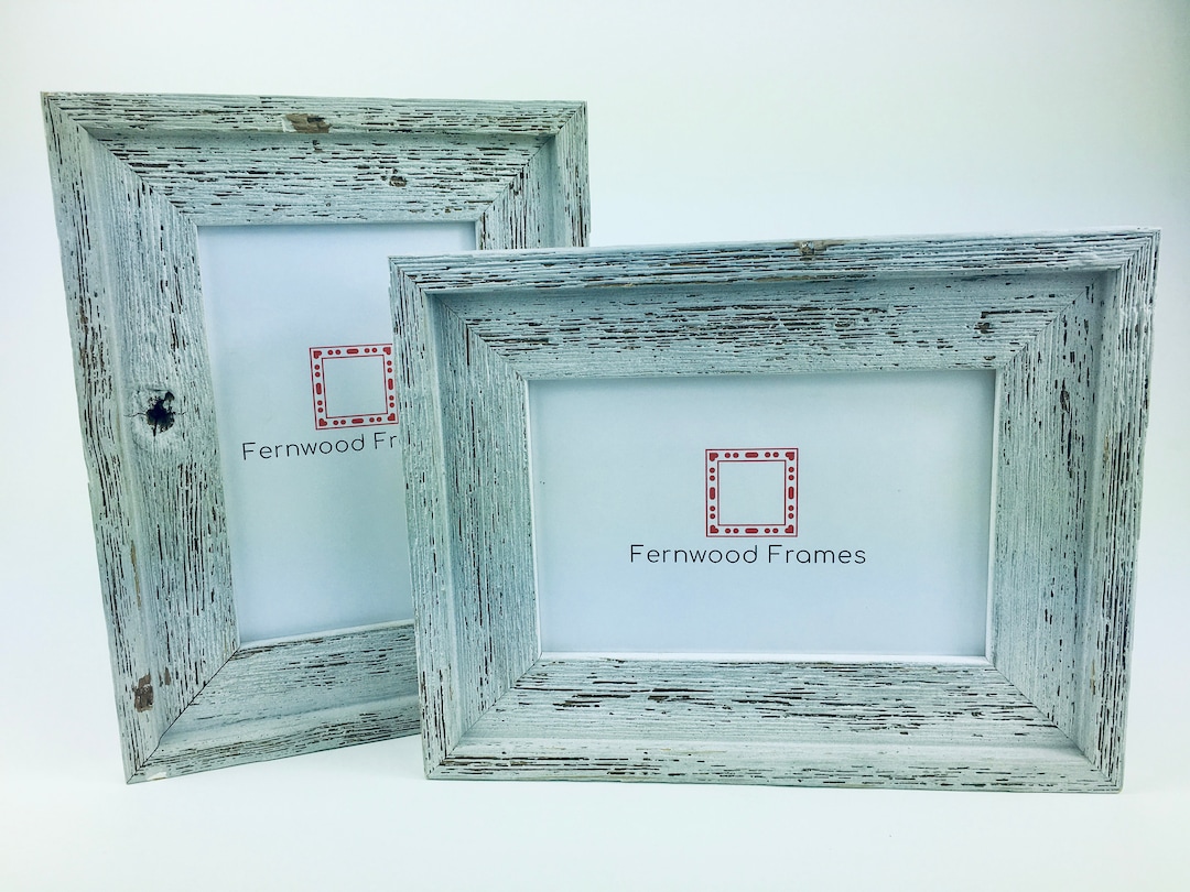 Farmhouse Distressed Frame, White Picture Frames, Barn Wood Frame ...