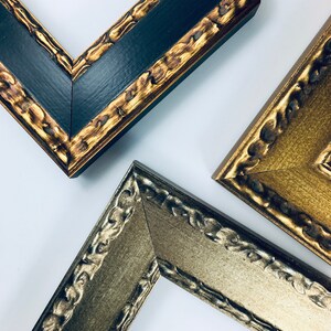 Ornate French Country Picture Frame, 2" Gold, Silver, Black Photo ...