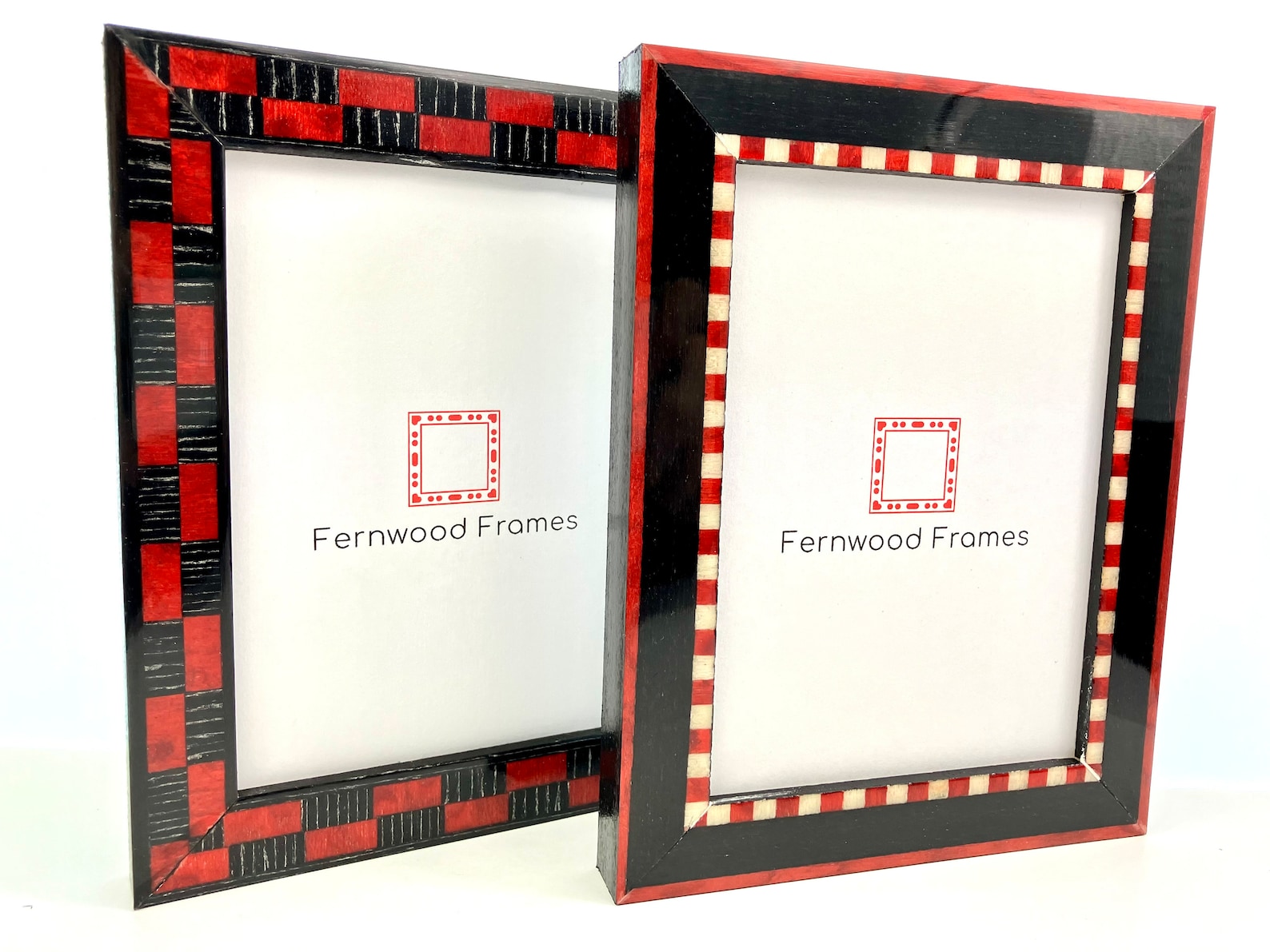 Inlaid Wood Picture Frame: Checkered Pattern, Modern Art Frames - Etsy