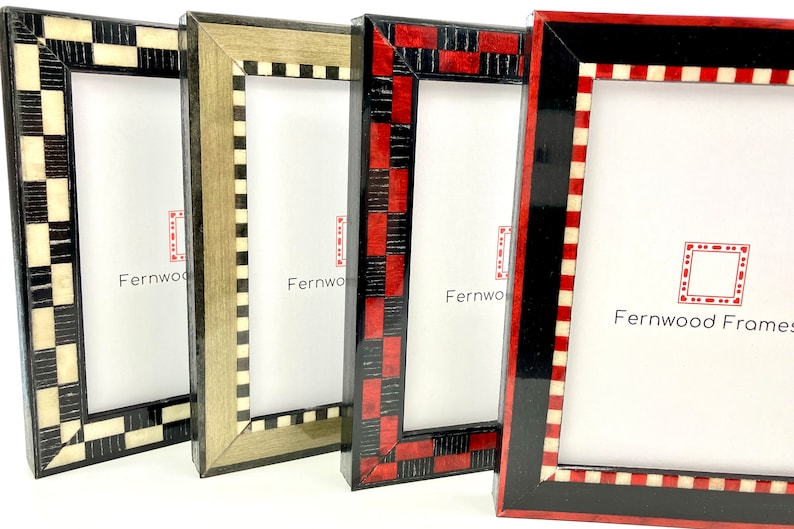 Inlaid Wood Picture Frame: Checkered Pattern, Modern Art Frames - Etsy