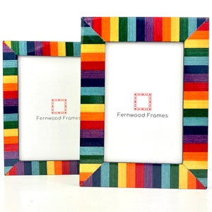 Rainbow Striped Lacquer Picture Frame | High Gloss Solid Wood | Perfect ...