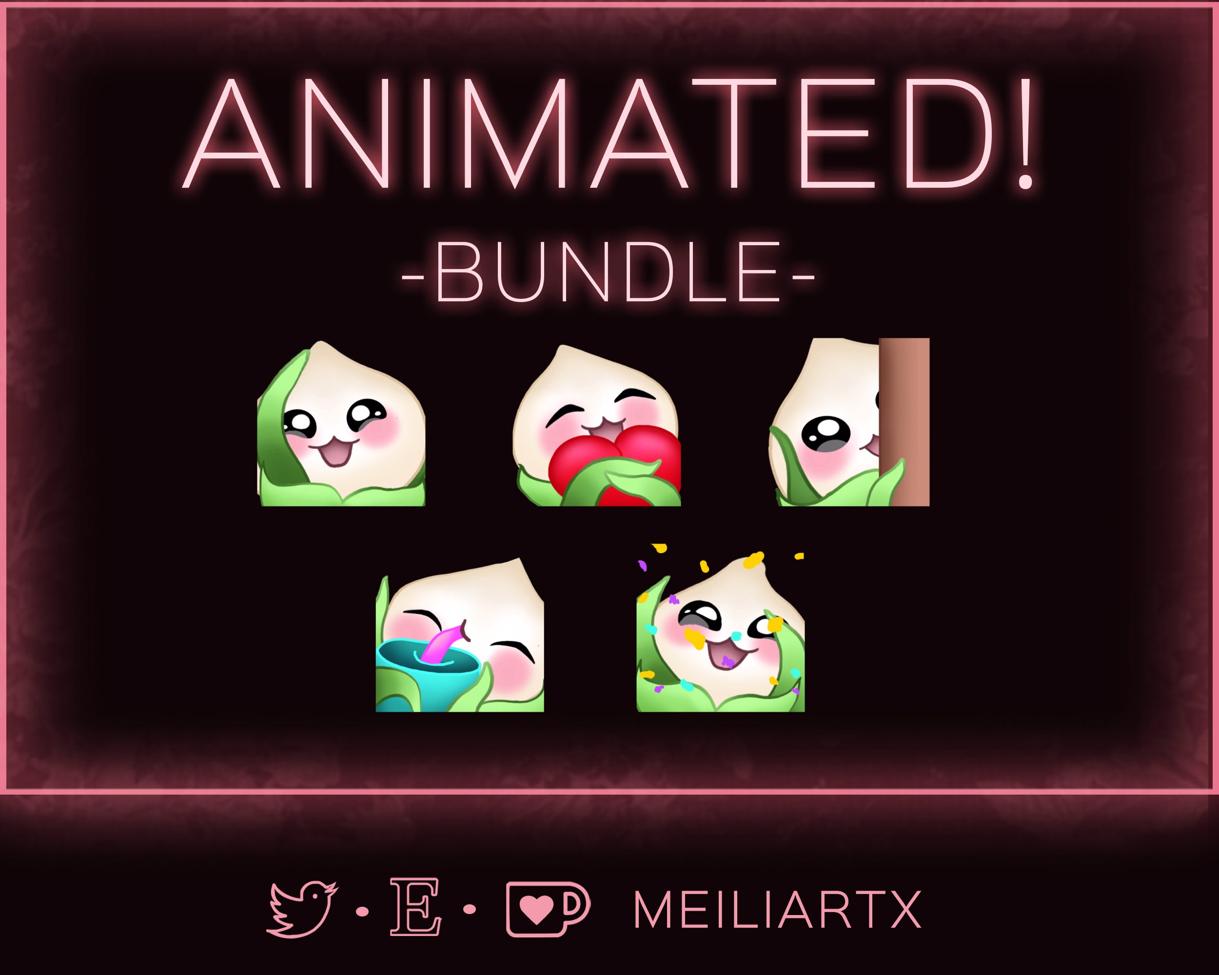 GEANIMEERDE EMOTE SET Overwatch Pachimari Wave Hi Love Peek Sip Party ...