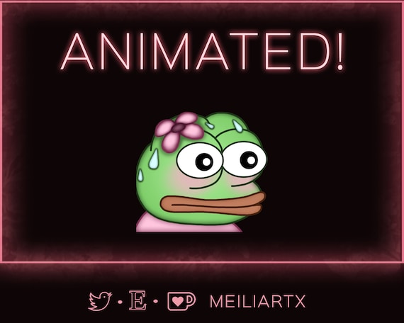 ANIMATED EMOTE Pink Pepe Monka Frog Meme // Twitch Discord - Etsy