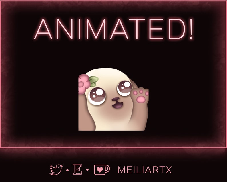 ANIMATED EMOTE Brown Bunny Wave Hi Kawaii Meme // Twitch - Discord ...