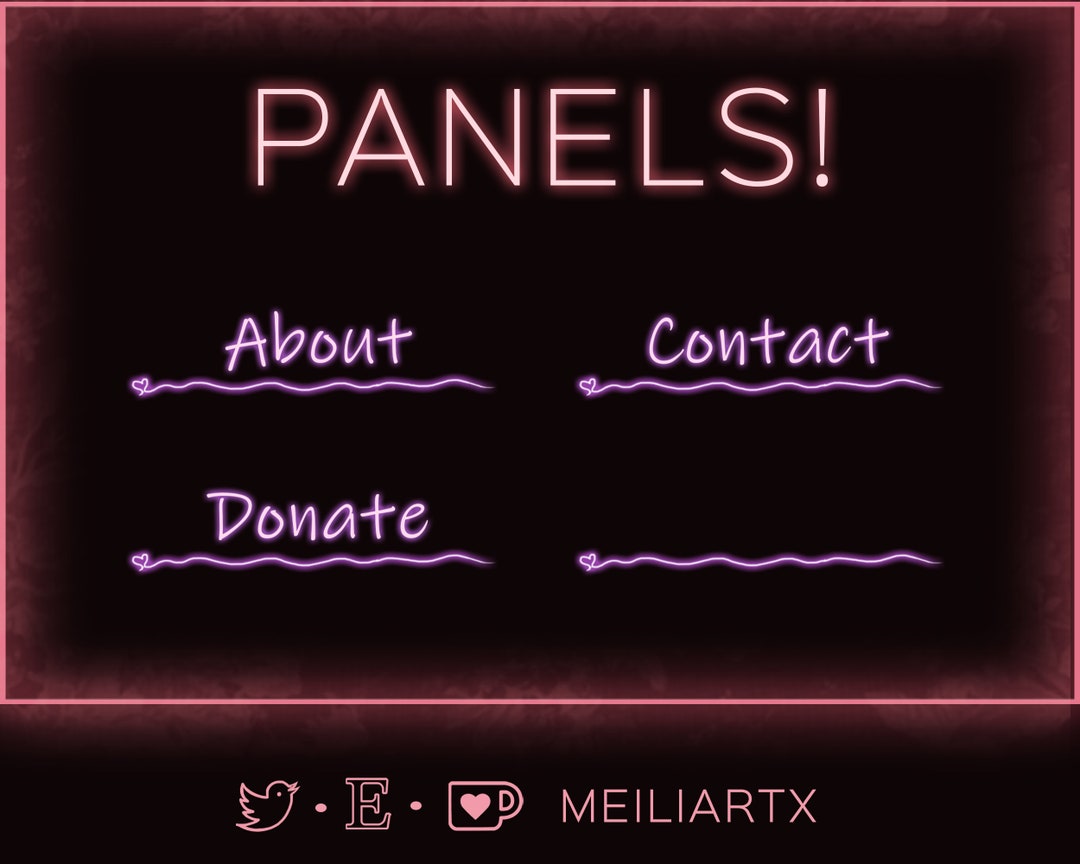 STREAM PANELS Purple Neon Heart, Streamer Graphics // Twitch - Stream ...