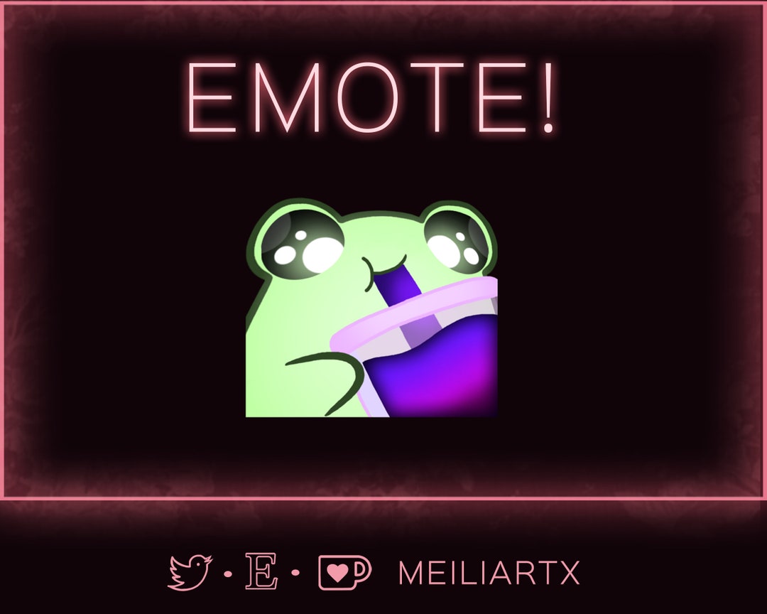 TWITCH EMOTE Kawaii Froggy Sip Boba // Twitch - Discord - Stream! - Etsy