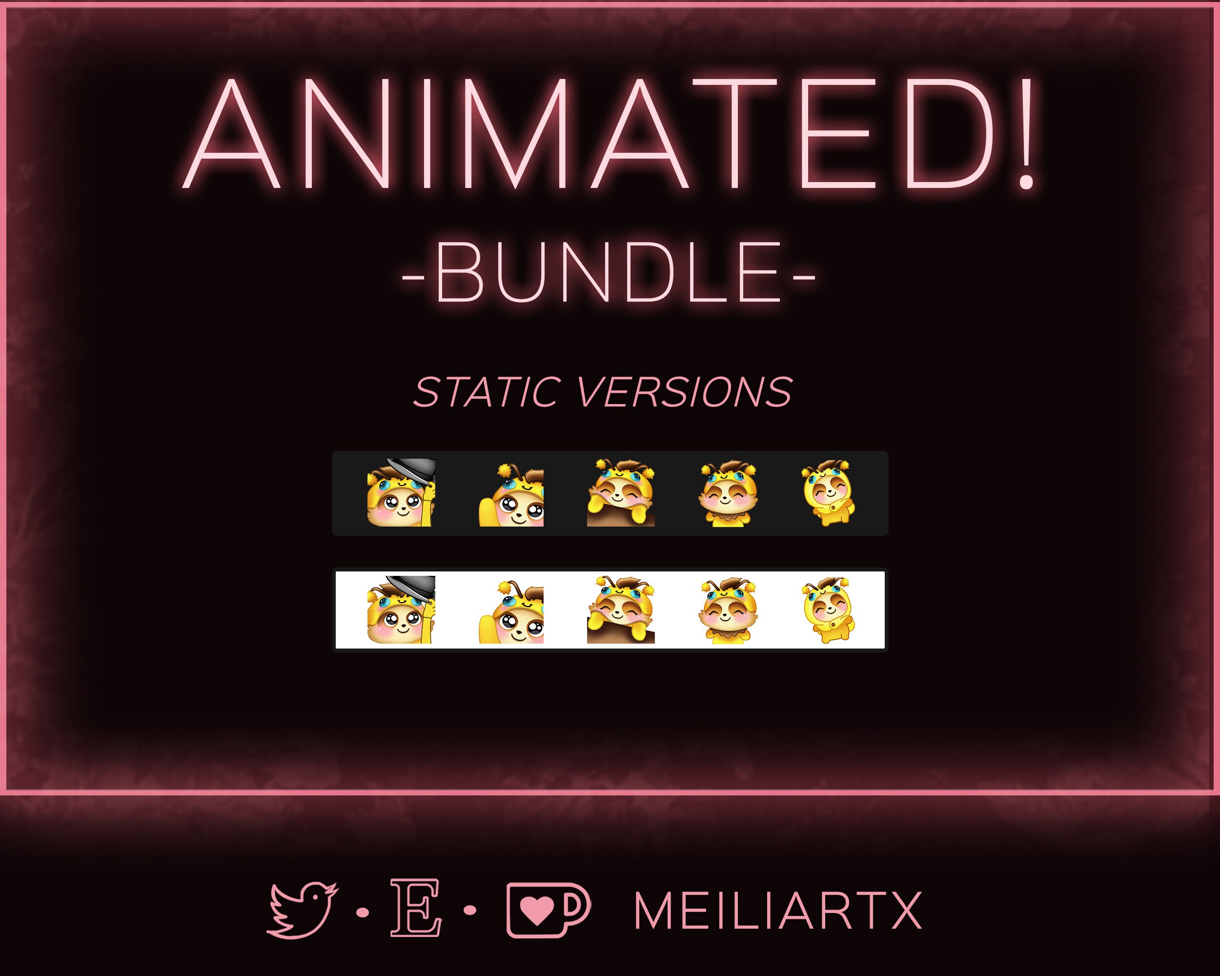 ANIMATED EMOTE SET Beemo Bundle Tap Hi Wave Wiggle Spin League of ...