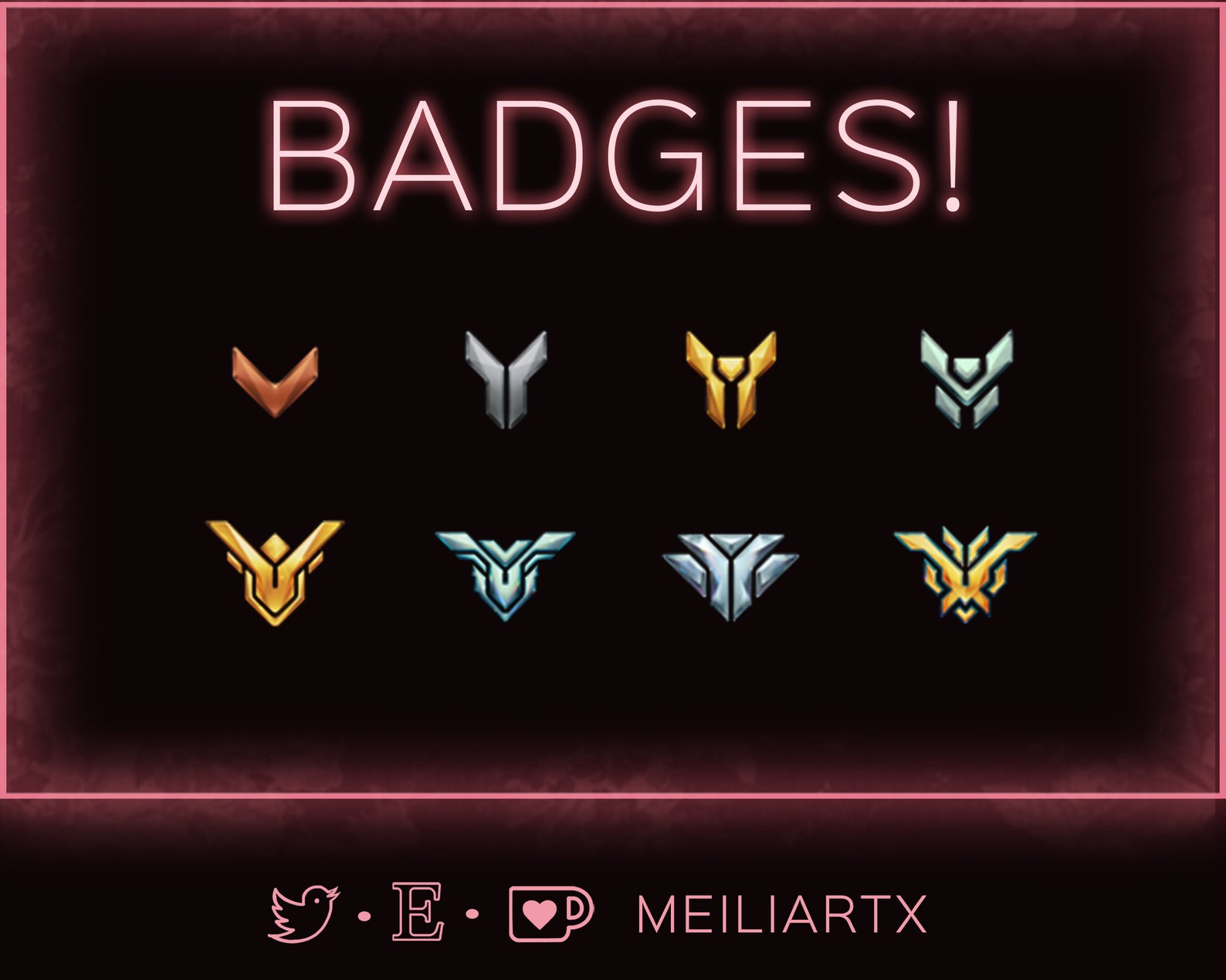 SUB- & BIT-BADGES Overwatch Rank Tiers // Bit - Abonnee - Cheer ...