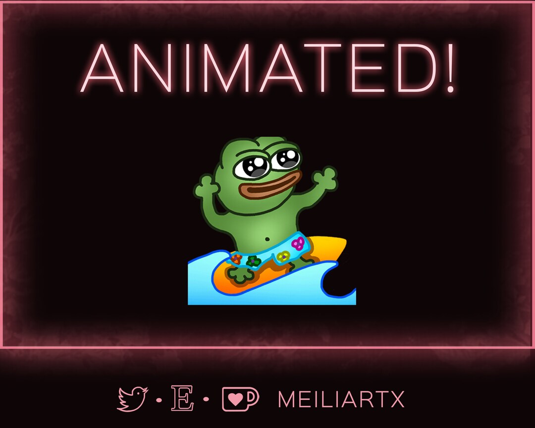 ANIMATED EMOTE Summer Pepe Surf Frog Meme // Twitch - Discord - Stream ...